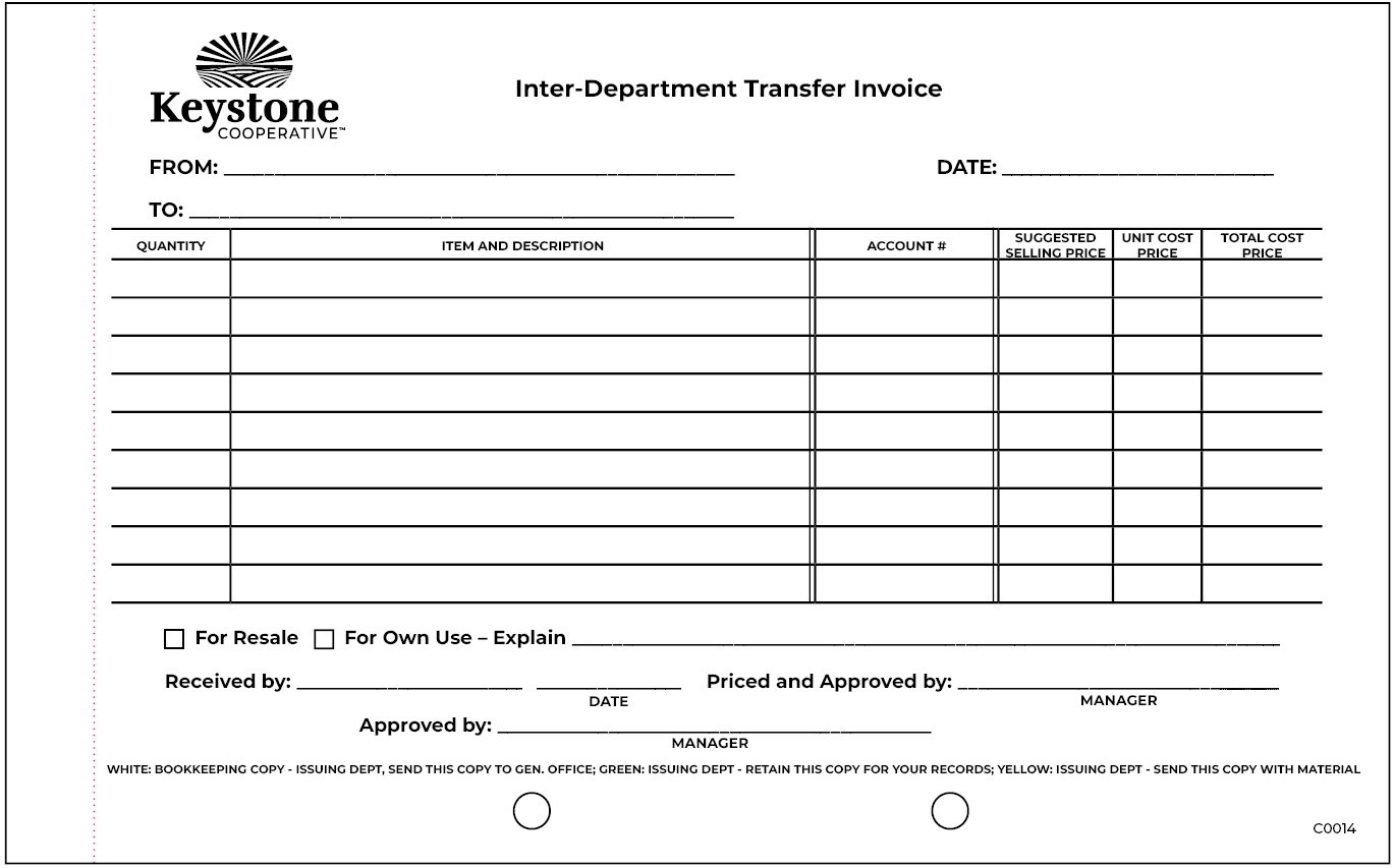 C0014 Inter-Department Transfer Form